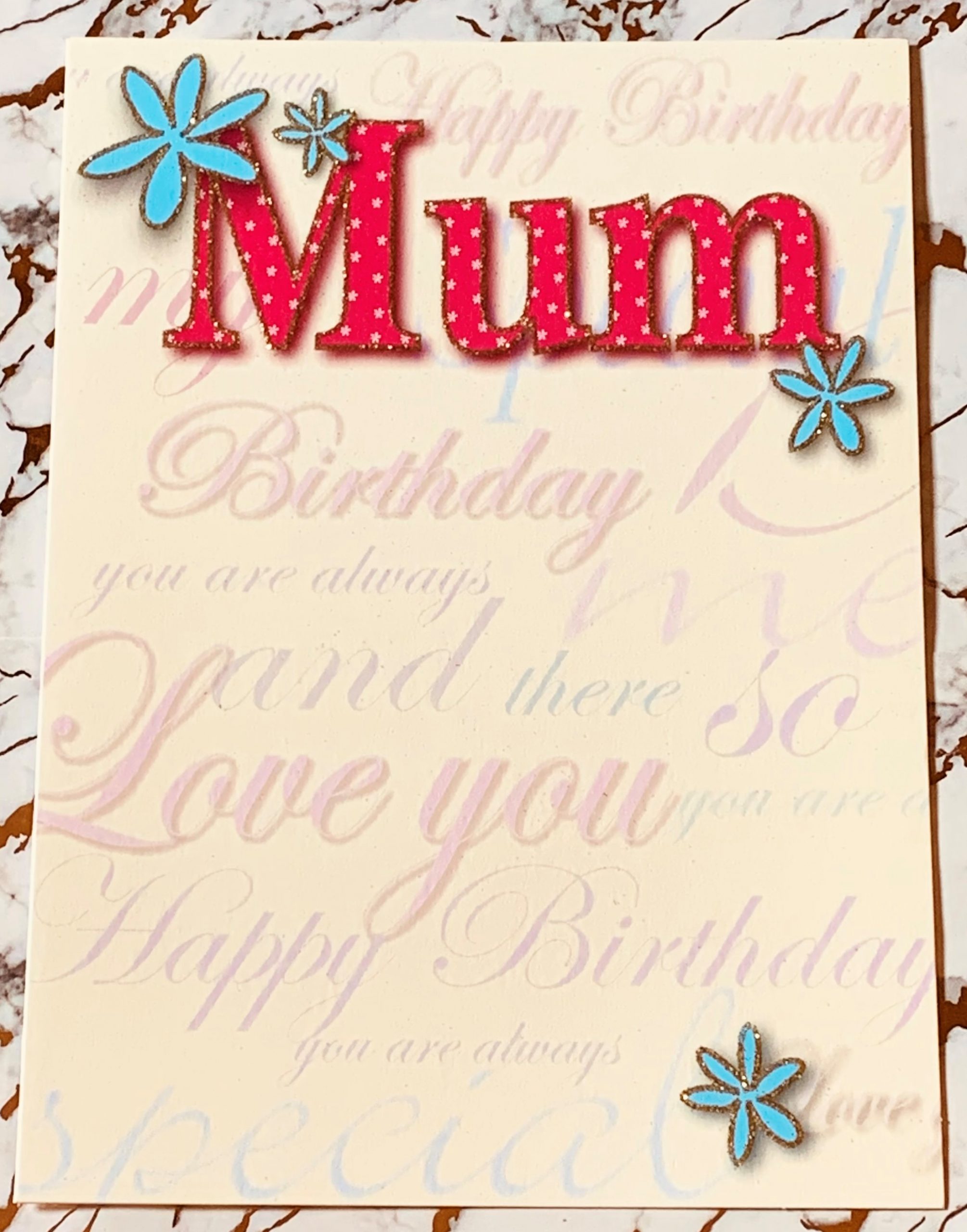 Mum Birthday Card Sparkling Design by Paper Rose